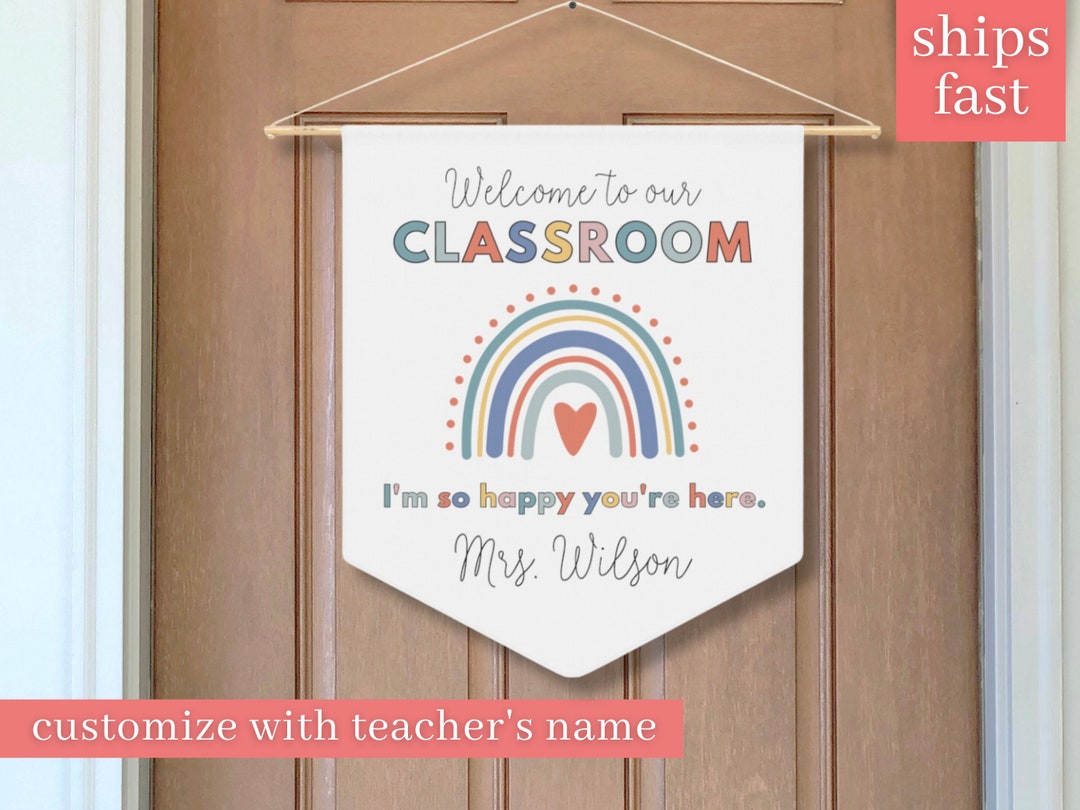 Custom Teacher Door Sign, Classroom Door Decor, Teacher Name Sign ...