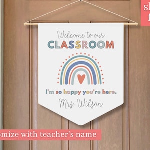 Custom Teacher Door Sign, Classroom Door Decor, Teacher Name Sign ...