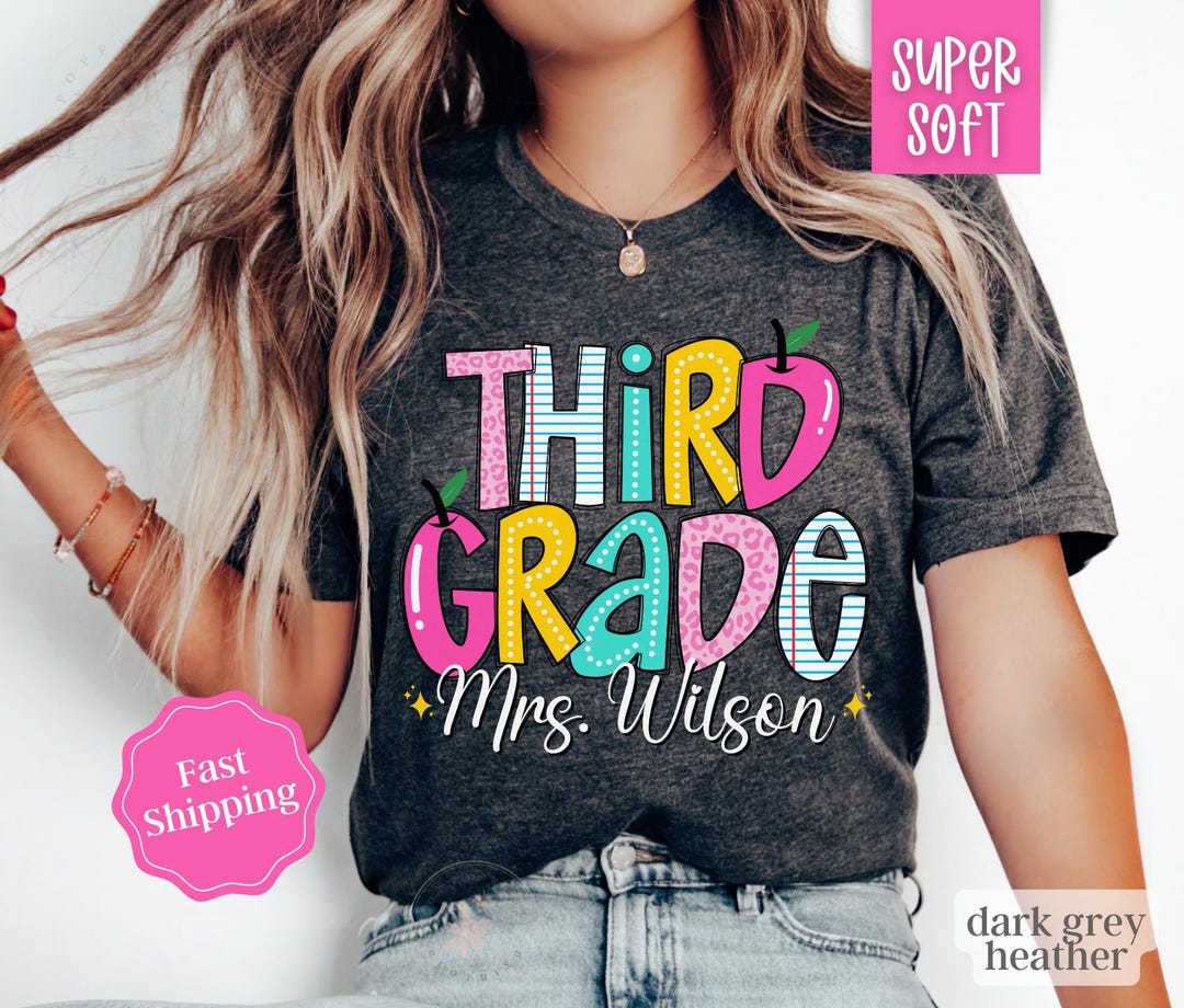 Personalized Third Grade Teacher Shirt, Third Grade Teacher Team Shirts ...