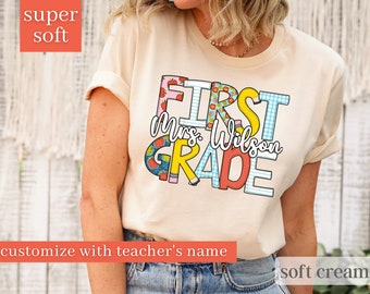 First Grade Teacher Shirt, First Grade Crew Tee, First Grade Team Shirt ...