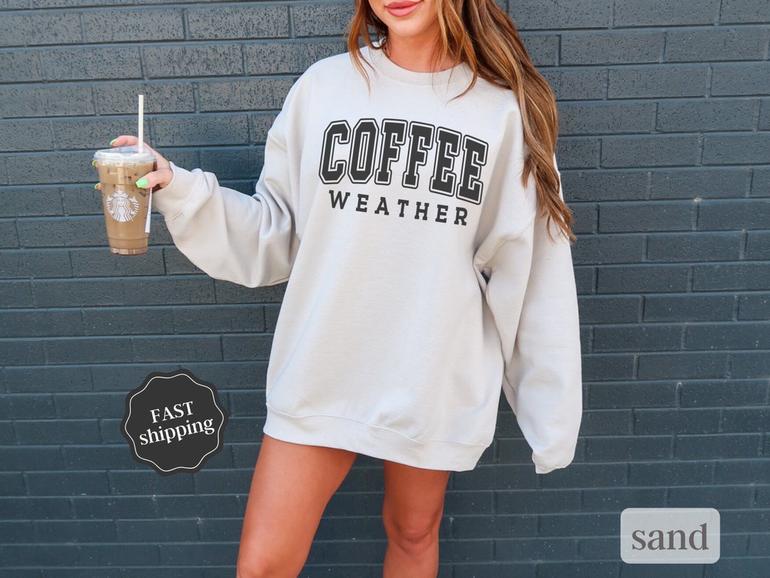 Preppy Coffee Sweatshirt, Coffee Lover Gift, Oversized Sweatshirt for ...