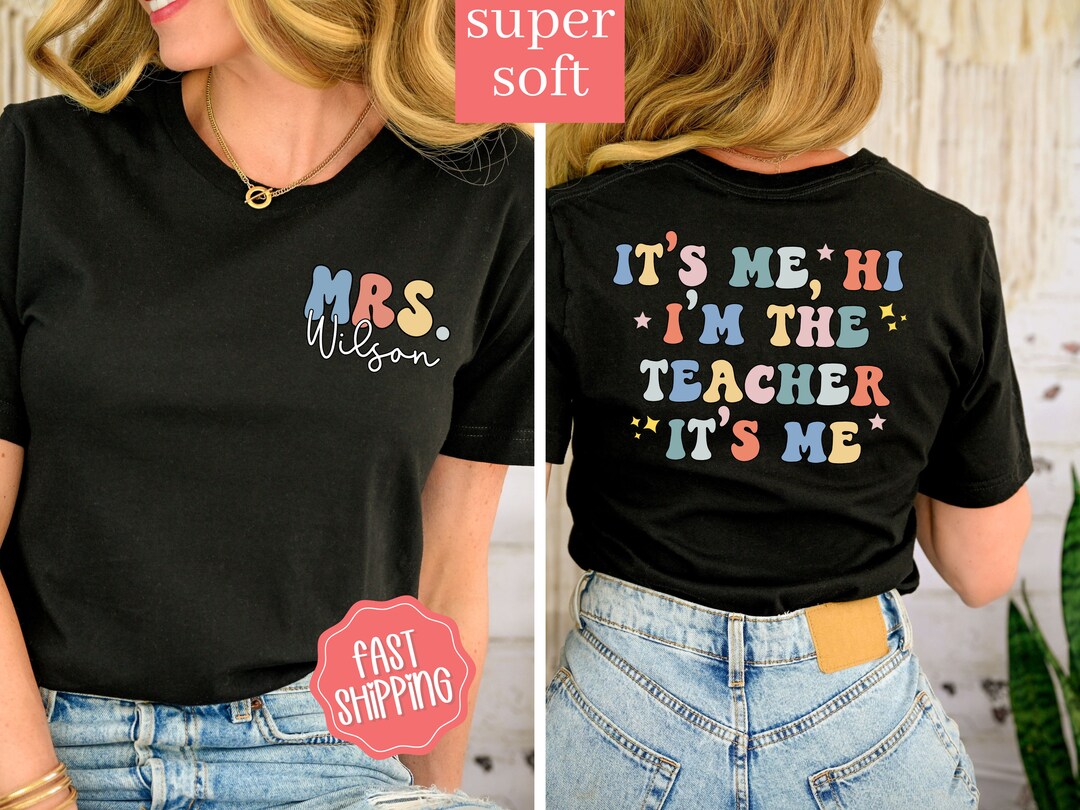 Retro Teacher Shirt With Name , Back to School Teacher Shirt, First Day ...