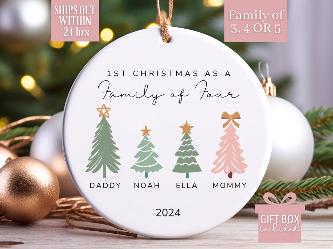 Family of Four Christmas Ornament 2024, Family of 4, Family Ornament ...