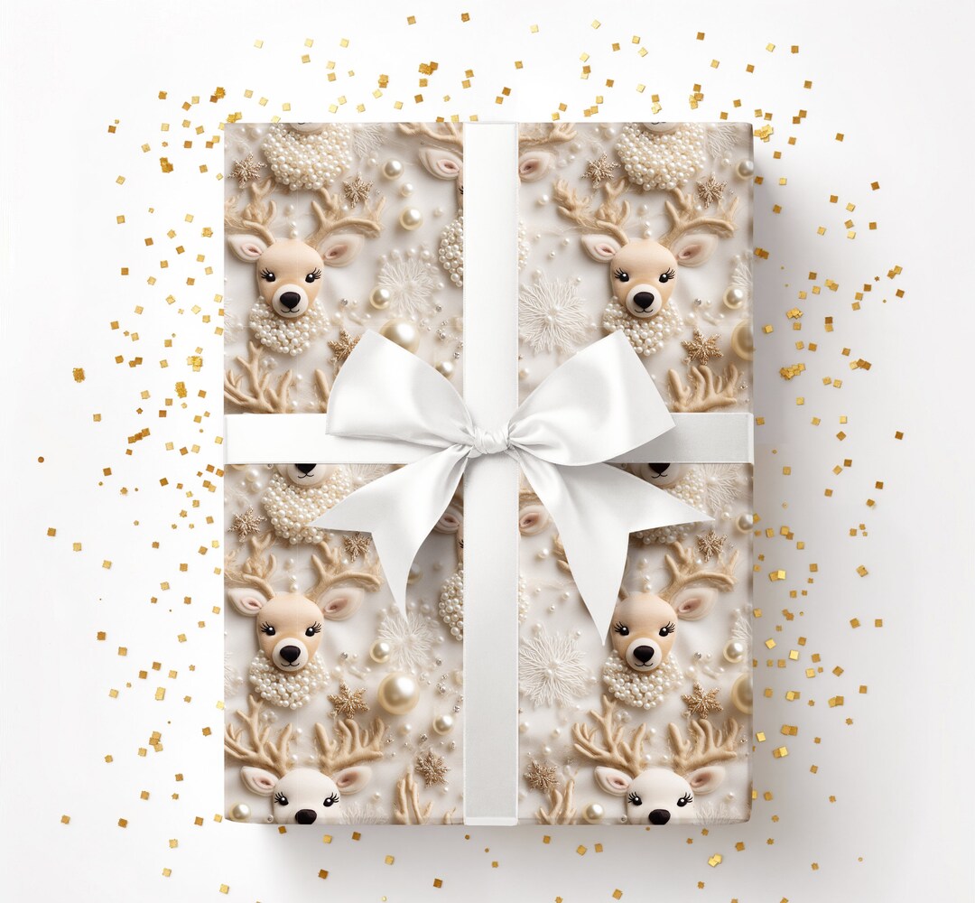 Christmas Wrapping Paper, Reindeer Wrapping Paper, Christmas Gift Wrap ...