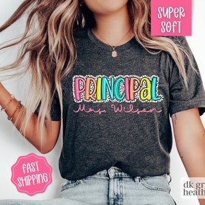 Personalized Principal T Shirt, Custom Gift for Principal, Teacher ...