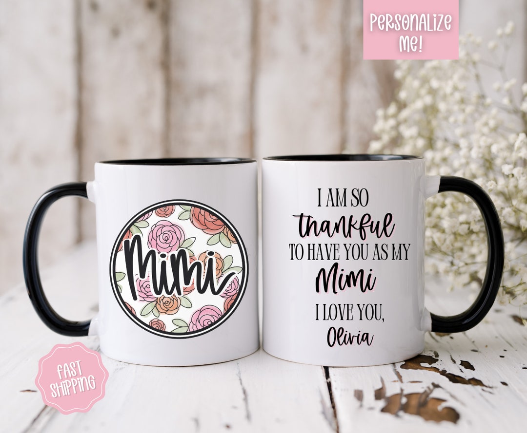 Mimi Mug With Grandkids Names, Personalized Mimi Floral Mug, Grandkids ...