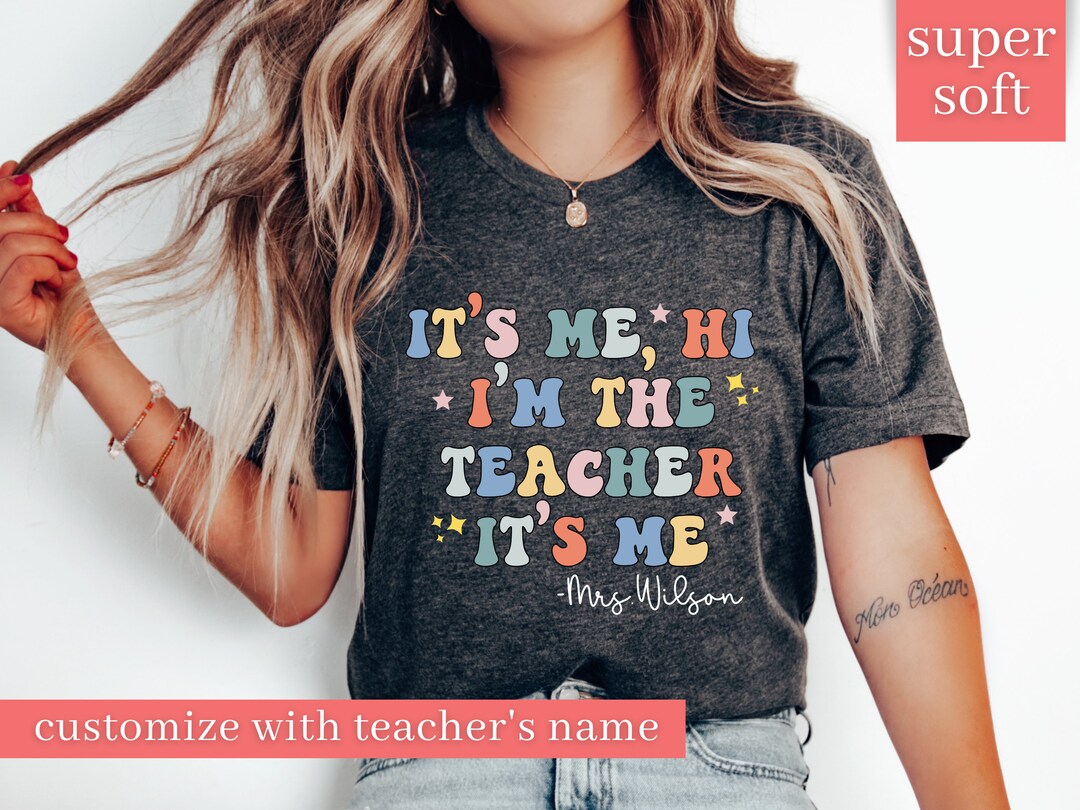 Retro Teacher Shirt With Name , Back to School Teacher Shirt, First Day ...