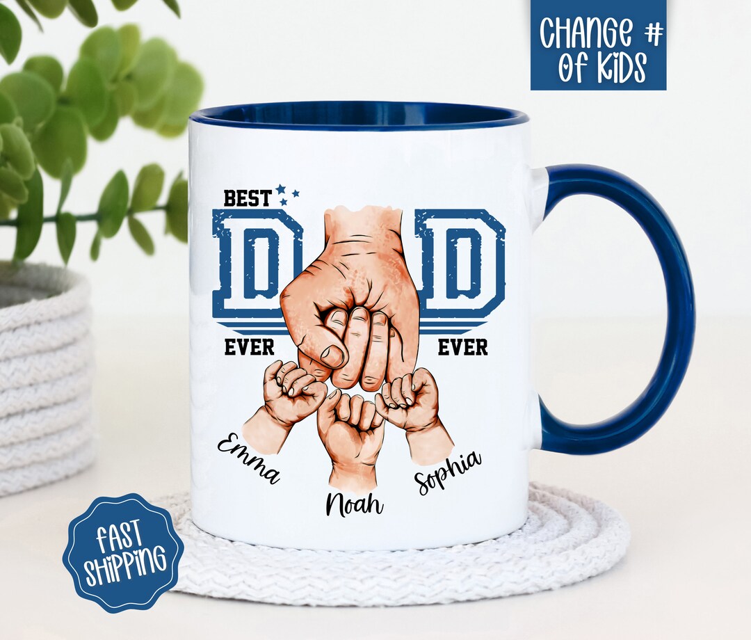 Personalized Dad Mug, Fathers Day Gift for Dad, Holding Hands Dad Mug ...