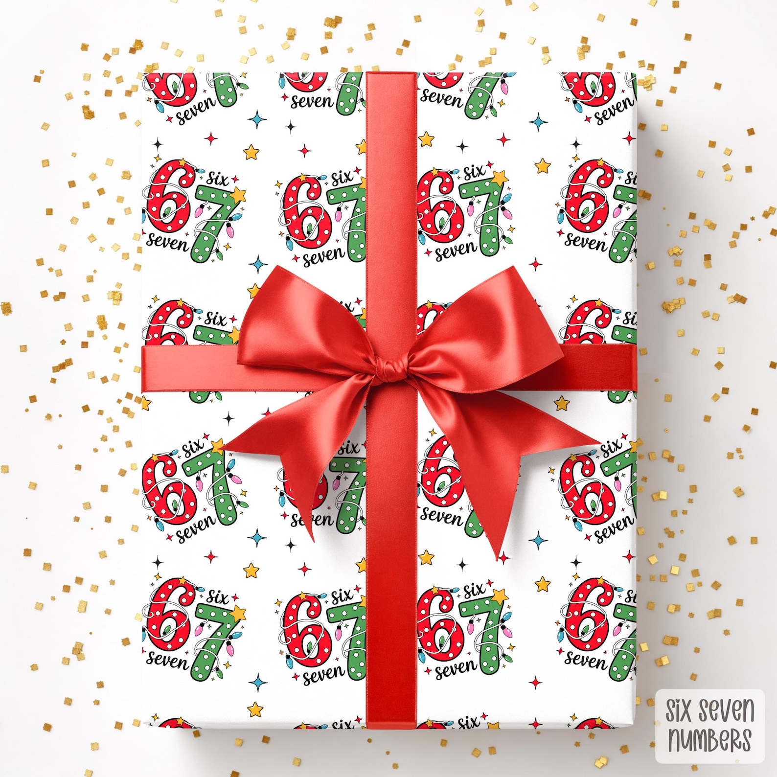 67 Christmas Wrapping Paper, Six Seven Gift Wrap, 6 7 Trending ...