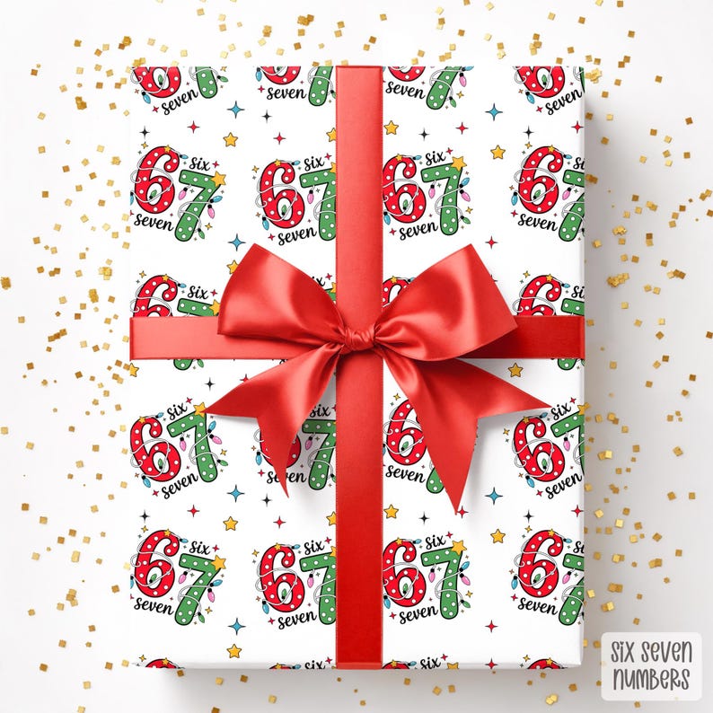 67 Christmas Wrapping Paper, Six Seven Gift Wrap, 6 7 Trending ...