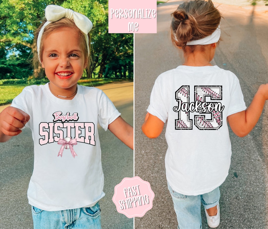 Custom Baseball Sister T-shirt, Baseball Sis Shirt, Baseball Sister ...