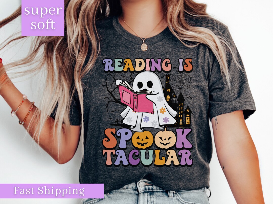 Ghost Reading Shirt, Teacher Halloween Shirt, Teacher Shirt, Halloween ...