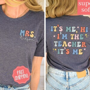 Retro Teacher Shirt With Name , Back to School Teacher Shirt, First Day ...