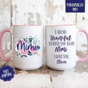 Mimi Mug With Grandkids Names, Personalized Mimi Floral Mug, Grandkids ...
