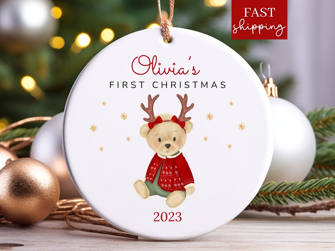 Baby First Christmas Ornament 2023, Personalized First Christmas ...