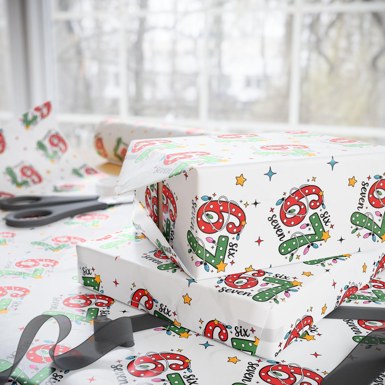 67 Christmas Wrapping Paper, Six Seven Gift Wrap, 6 7 Trending ...