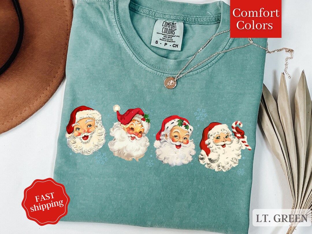 Vintage Santa Tee Comfort Colors , Retro Santa Claus Comfort Colors ...
