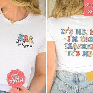 Retro Teacher Shirt With Name , Back to School Teacher Shirt, First Day ...