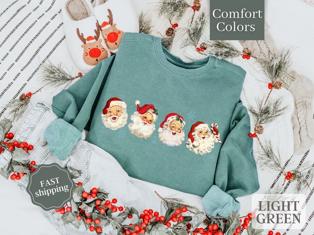 Comfort Colors®retro Santa Sweatshirt, Vintage Santa Sweatshirt, Retro ...