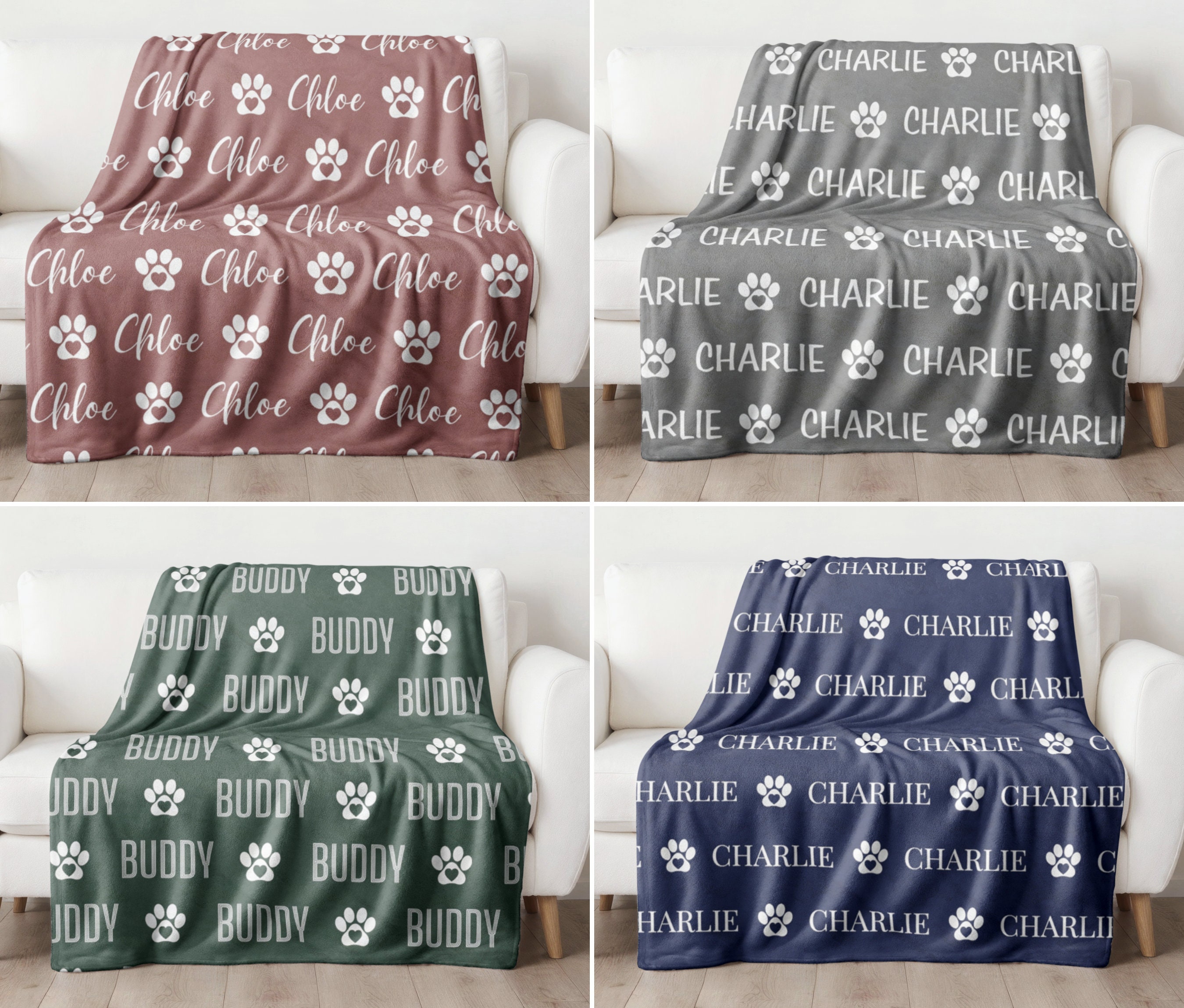 Custom Dog Blanket, Personalized Dog Blanket, Dog Name Blanket ...