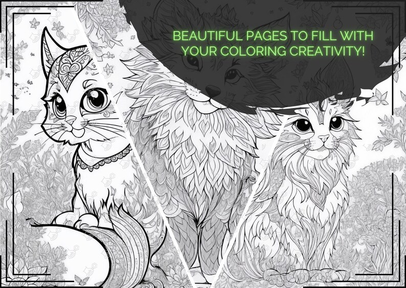 12 Cute Fantasy Animals Coloring Page, Adults + Kids- Instant Download ...