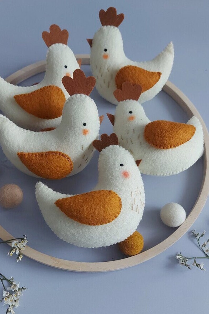 Felt Chicken Sewing Pattern DIY Tutorial - Etsy