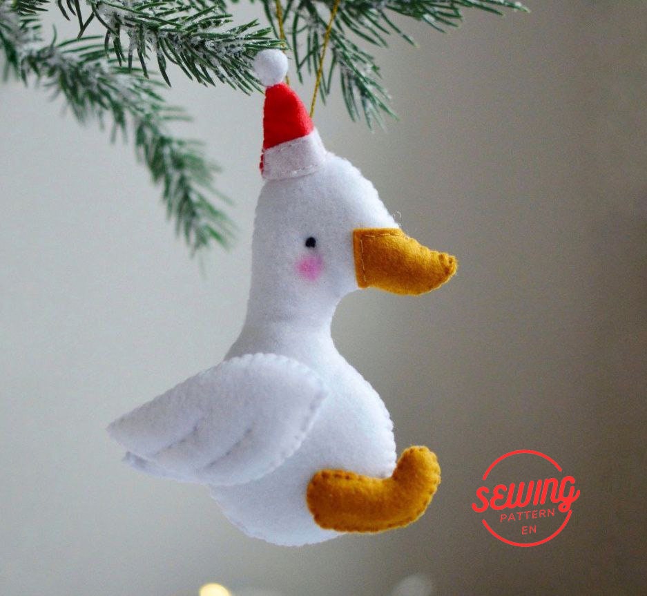 Goose Ornament Sewing Pattern DIY Felt Plushie for Christmas - Etsy
