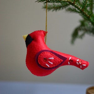 Felt Bird Sewing Patterns - Robin, Cardinal, Chickadee Set - DIY ...