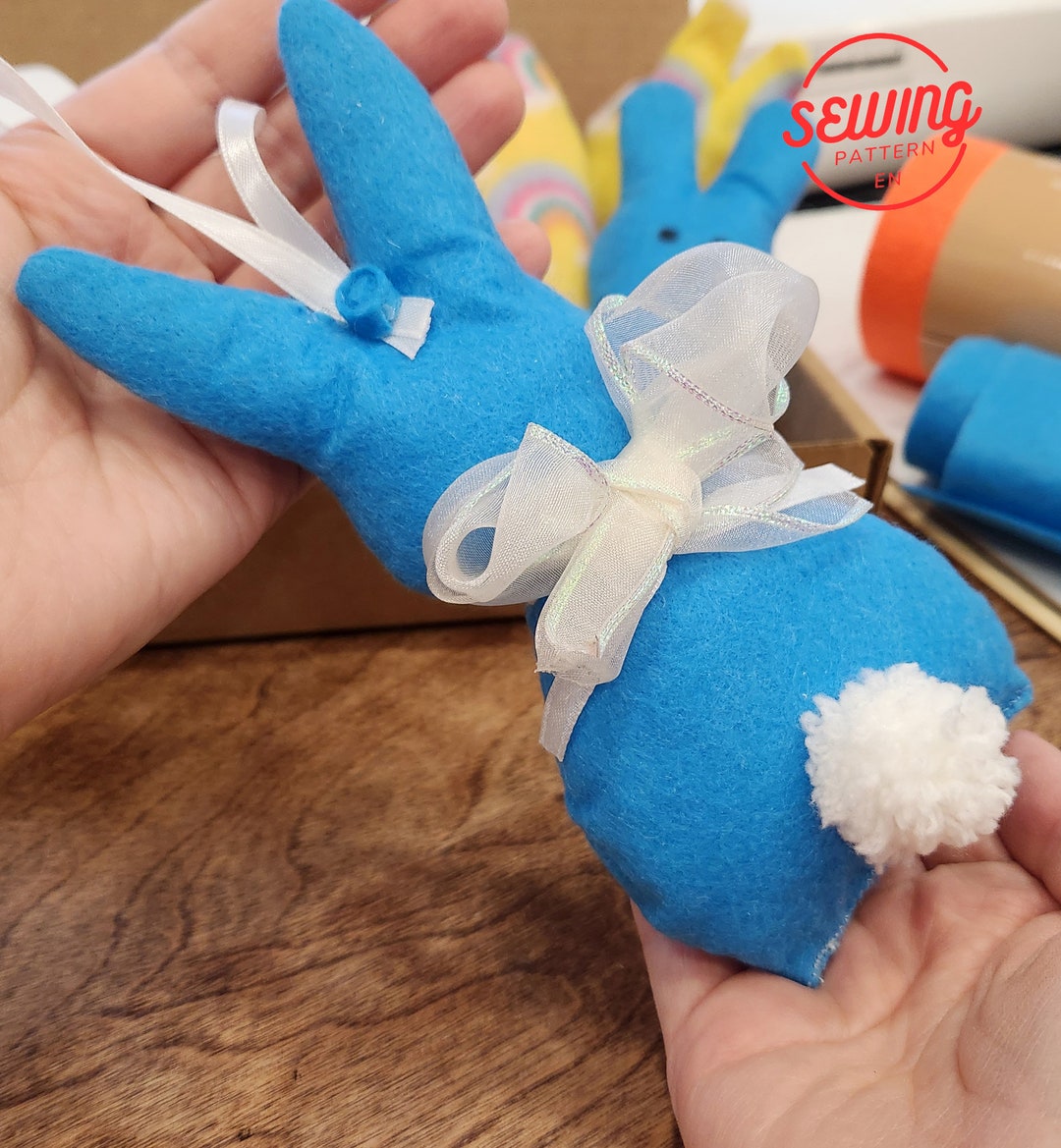Peep Bunny Sewing Pattern: Felt Bunny 7 Inch, Video and Written ...