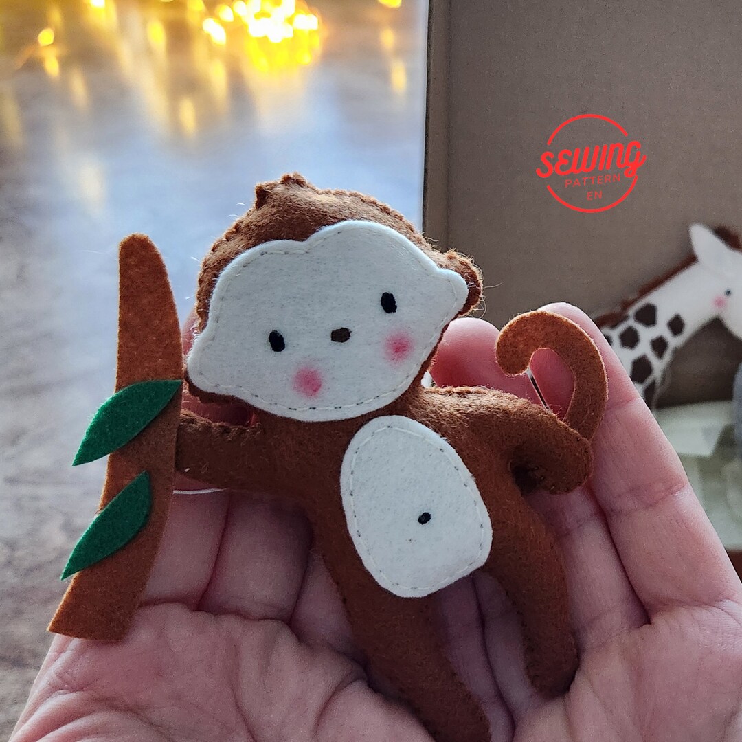 DIY Monkey Plushie Sewing Pattern Jungle Baby Shower Decor Instant ...