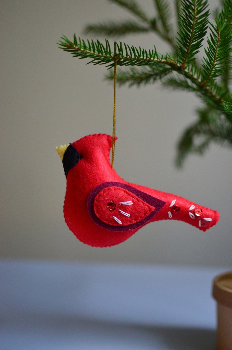 Felt Bird Sewing Patterns Robin, Cardinal, Chickadee Set DIY Digital ...