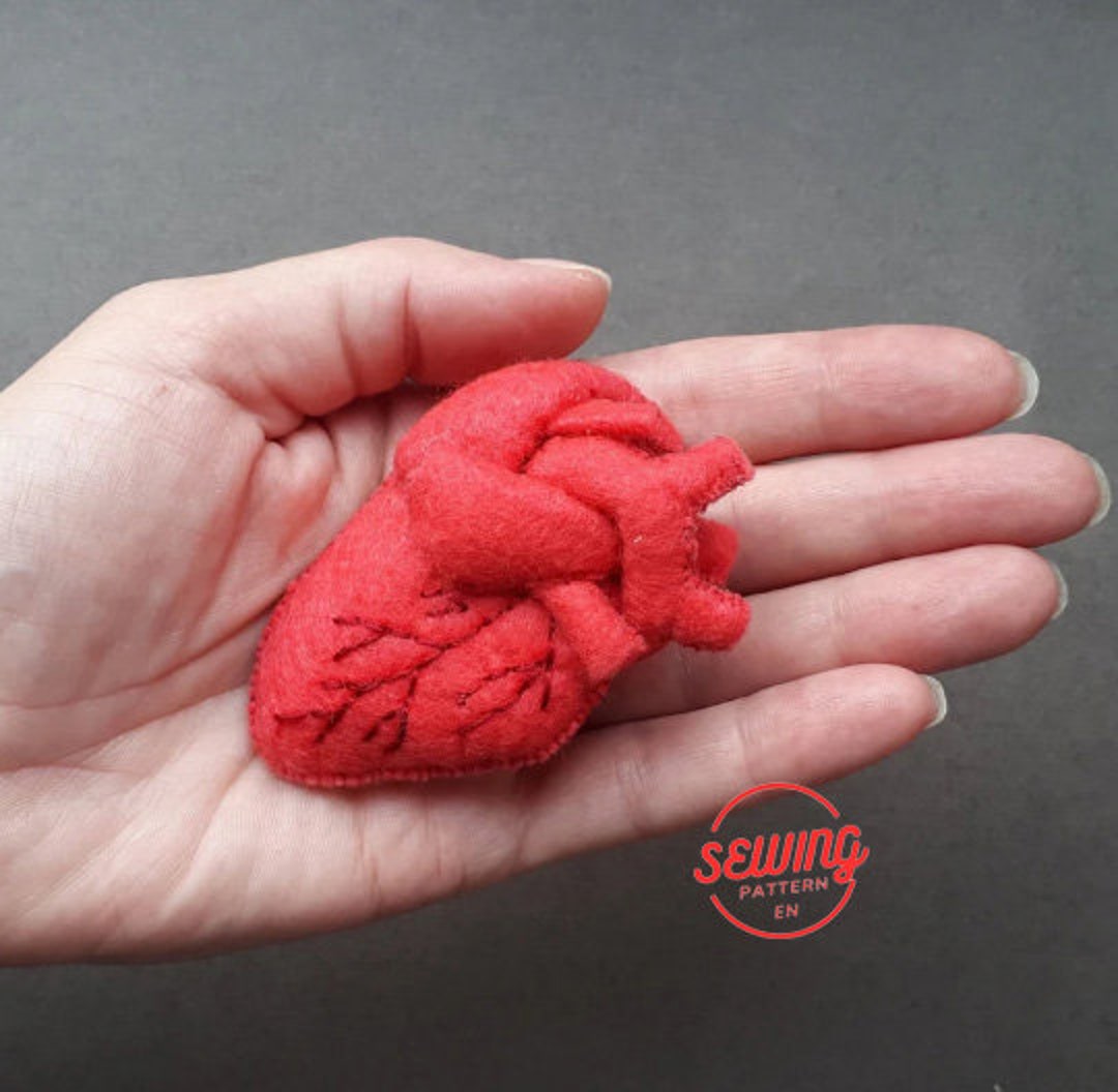 Anatomical Heart Sewing Pattern Felt Heart Gift for Doctors, PDF ...