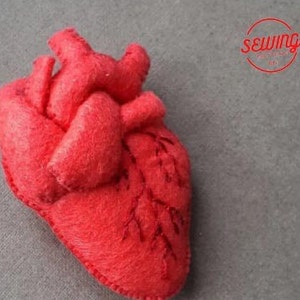 Anatomical Heart Sewing Pattern - Felt Heart Gift for Doctors, PDF ...