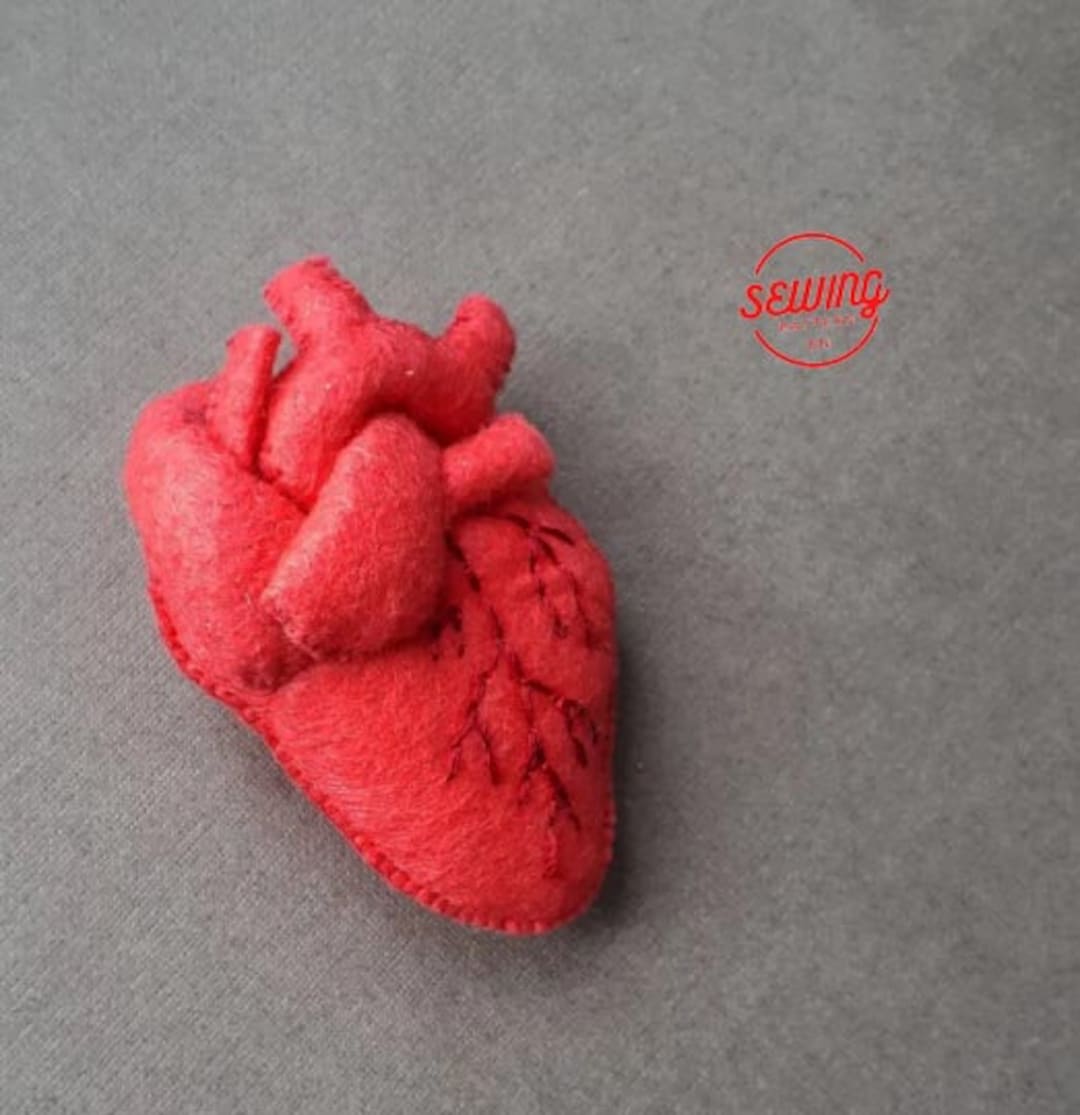 Anatomical Heart Sewing Pattern Felt Heart Gift for Doctors, PDF ...