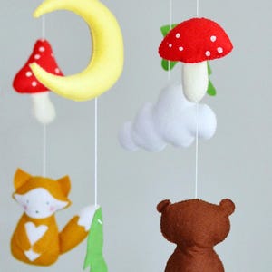 Woodland Baby Mobile PDF Pattern DIY Forest Plush Animals for Nursery ...