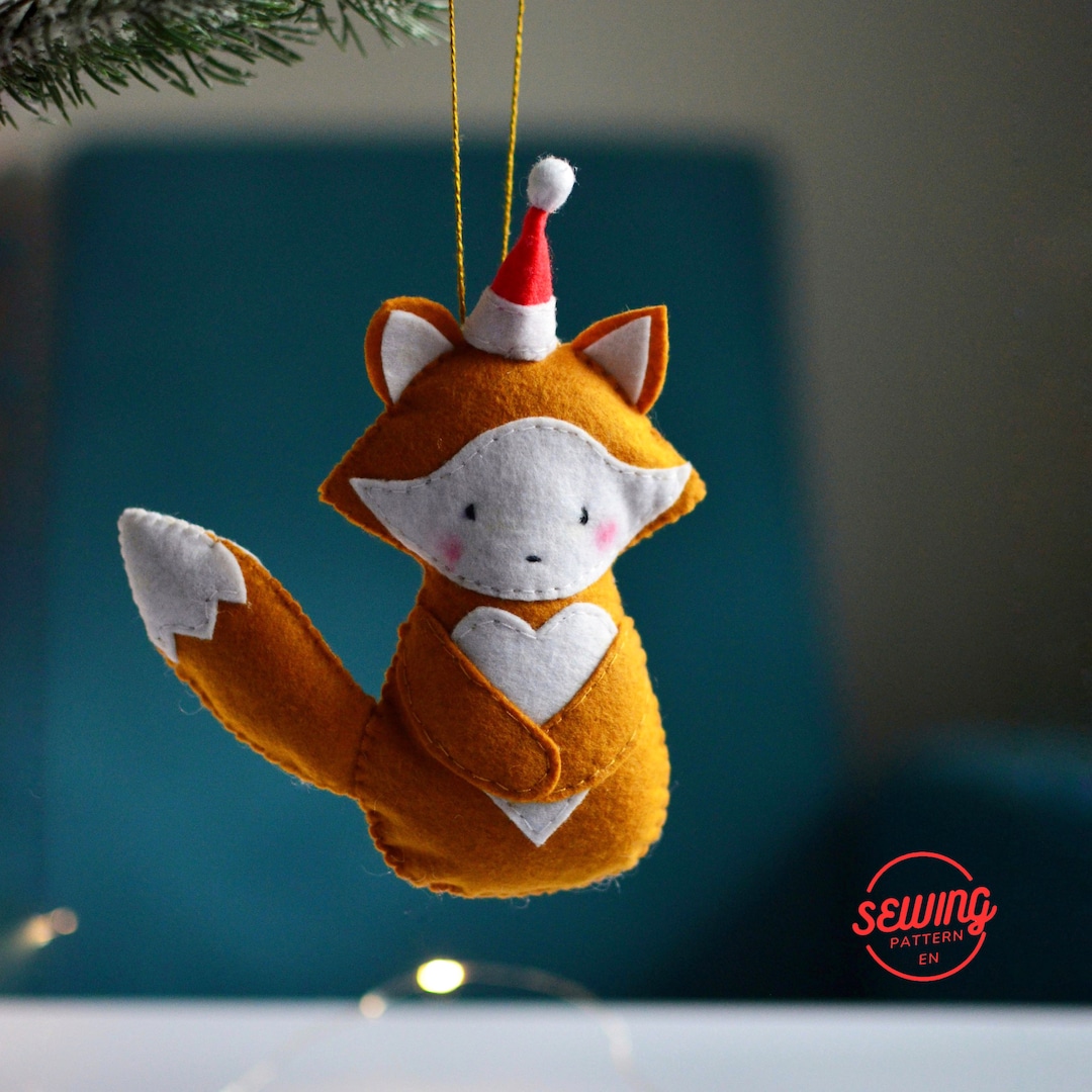 DIY Felt Fox Christmas Ornament Pattern - Woodland Animal PDF Tutorial ...