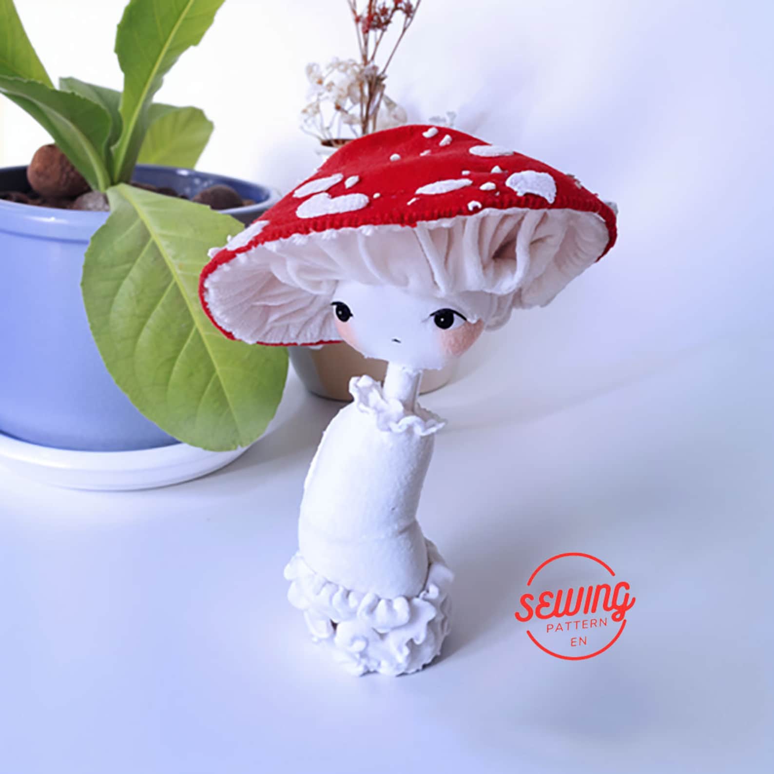 Felt Mushroom Doll Pattern: Hand-sewn Goblincore Decor (PDF Tutorial ...