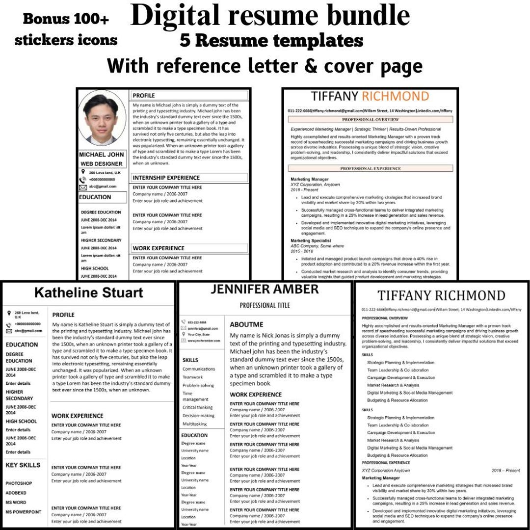 Simple Resume Template Bundle Ats Friendly Resume Bundle Clean Cv ...