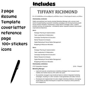Classic Resume Template Word Ats Friendly Cv Google Docs 1 Page Resume ...