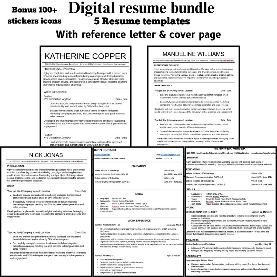 Executive Resume Template, Ats Friendly Resume Template, All in One ...