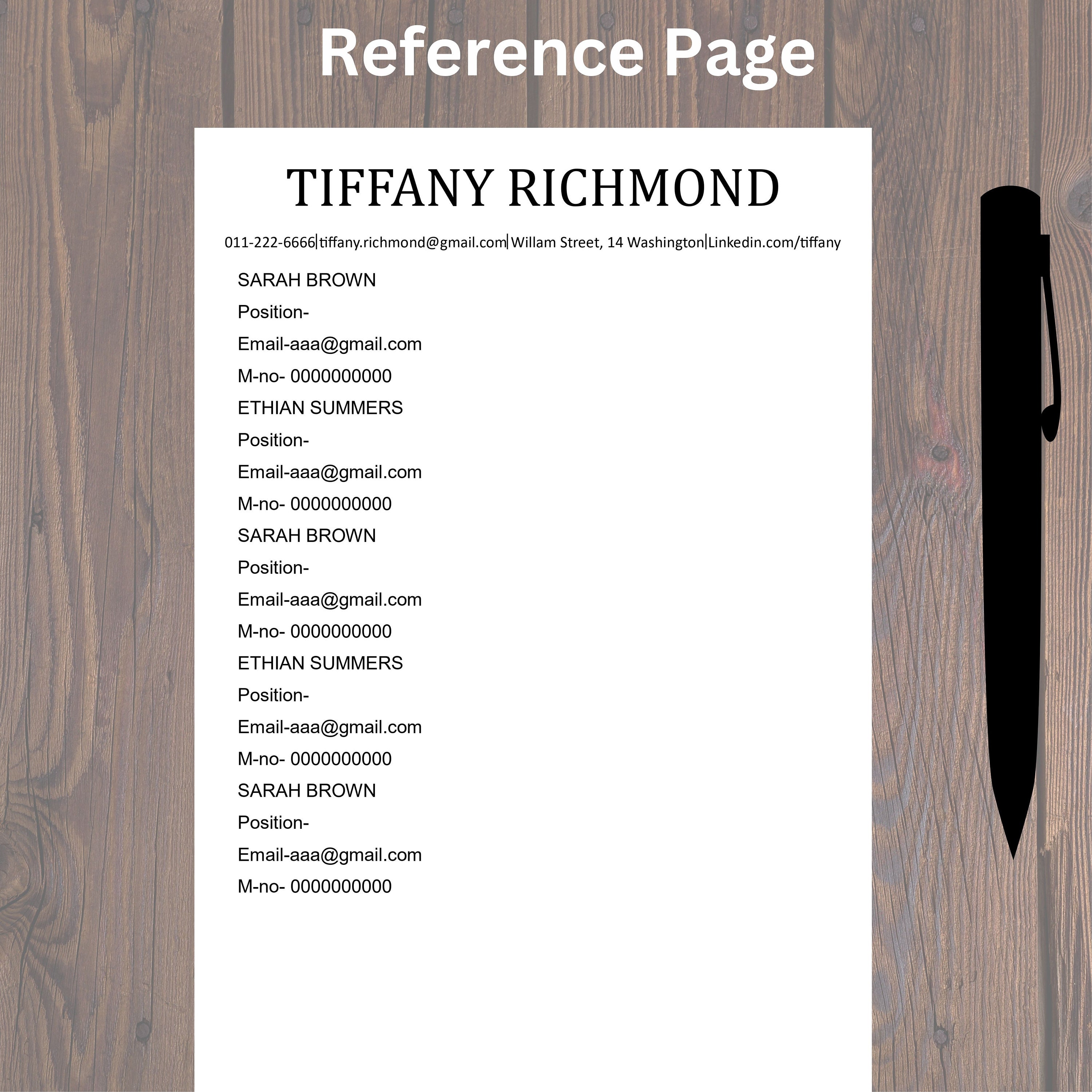 Classic Resume Template Word Ats Friendly Cv Google Docs 1 Page Resume ...