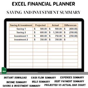Personal Finance Tracker Budget Spreadsheet Excel Monthly Budget Saving ...