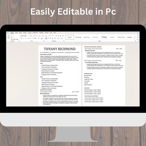 Classic Resume Template Word Ats Friendly Cv Google Docs 1 Page Resume ...