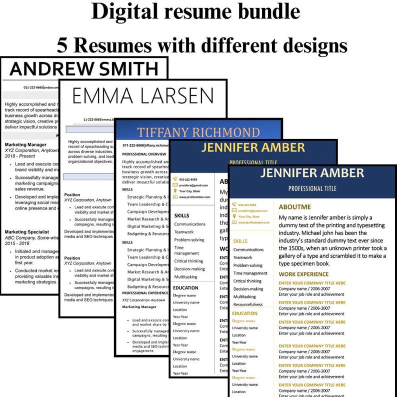 All in Cv Template Ats Friendly Word Resume Simple Tech Resume Cv ...