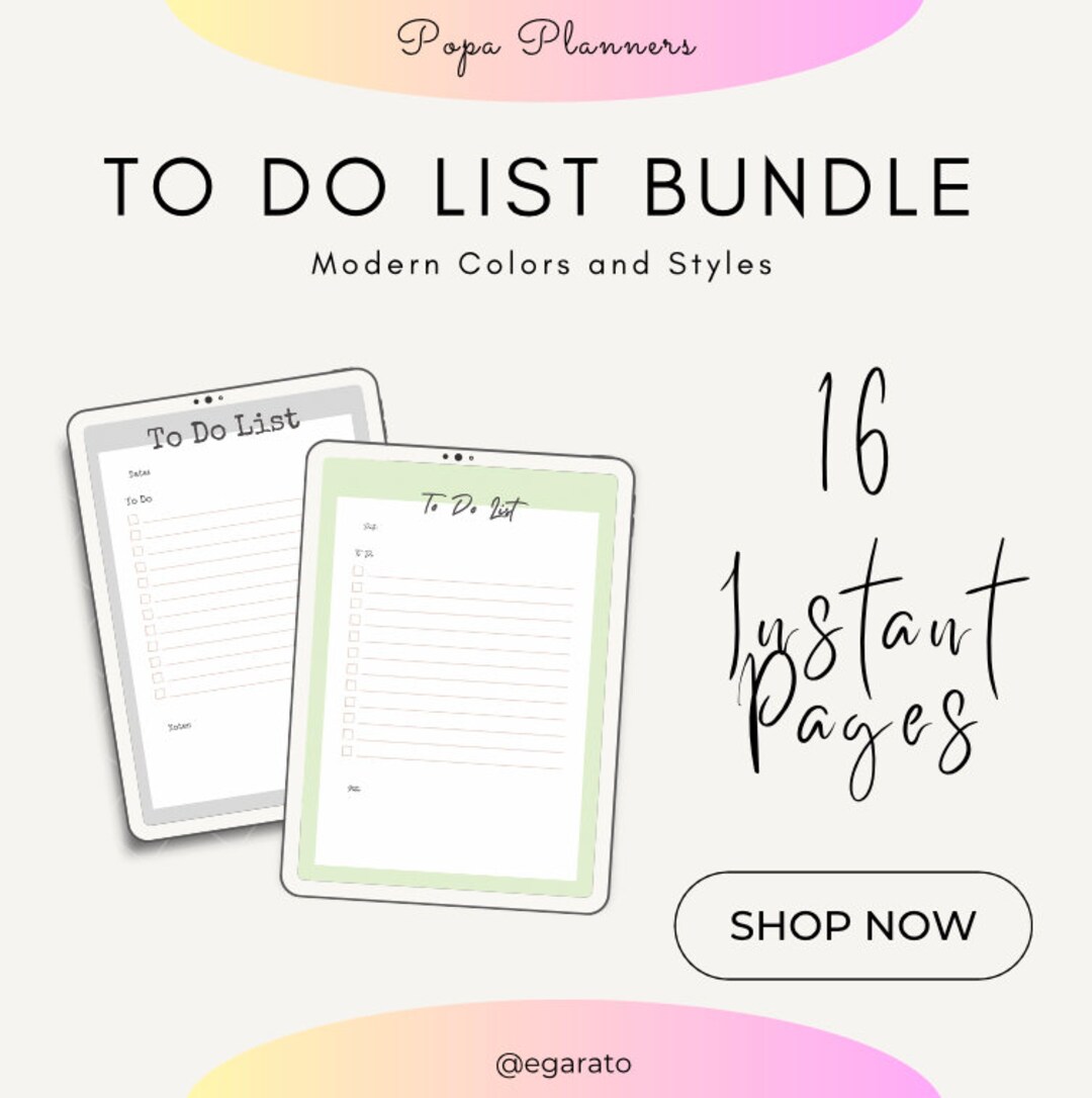 Modern to Do List Bundle to Do List Printable to Do List - Etsy