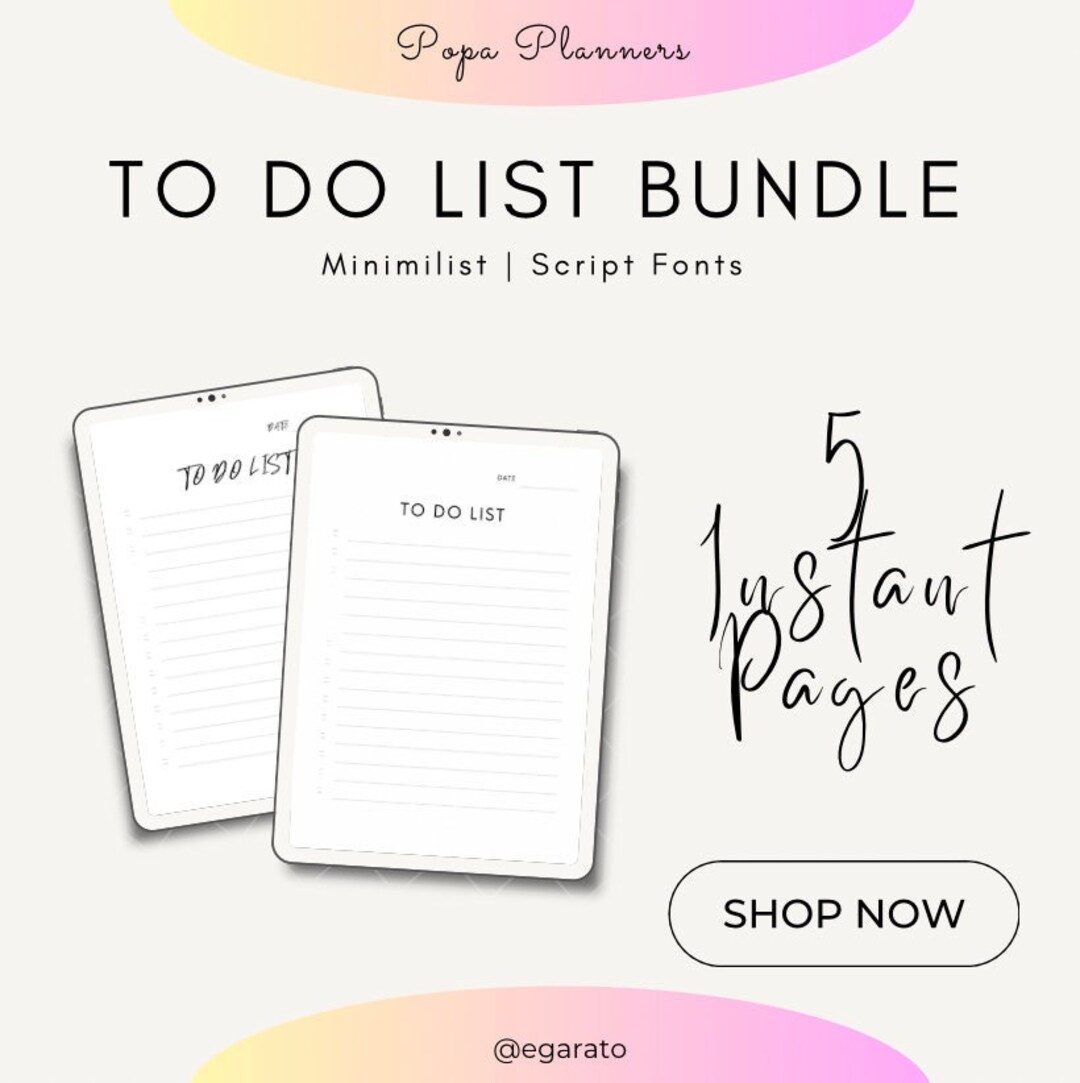 Minimalist to Do List Printable to Do List Printable - Etsy