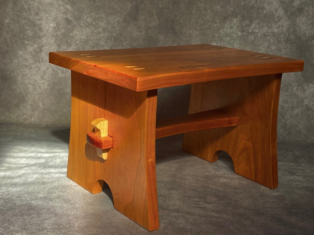 Japanese Step Stool in Solid Cherry Hardwood With Maple - Etsy