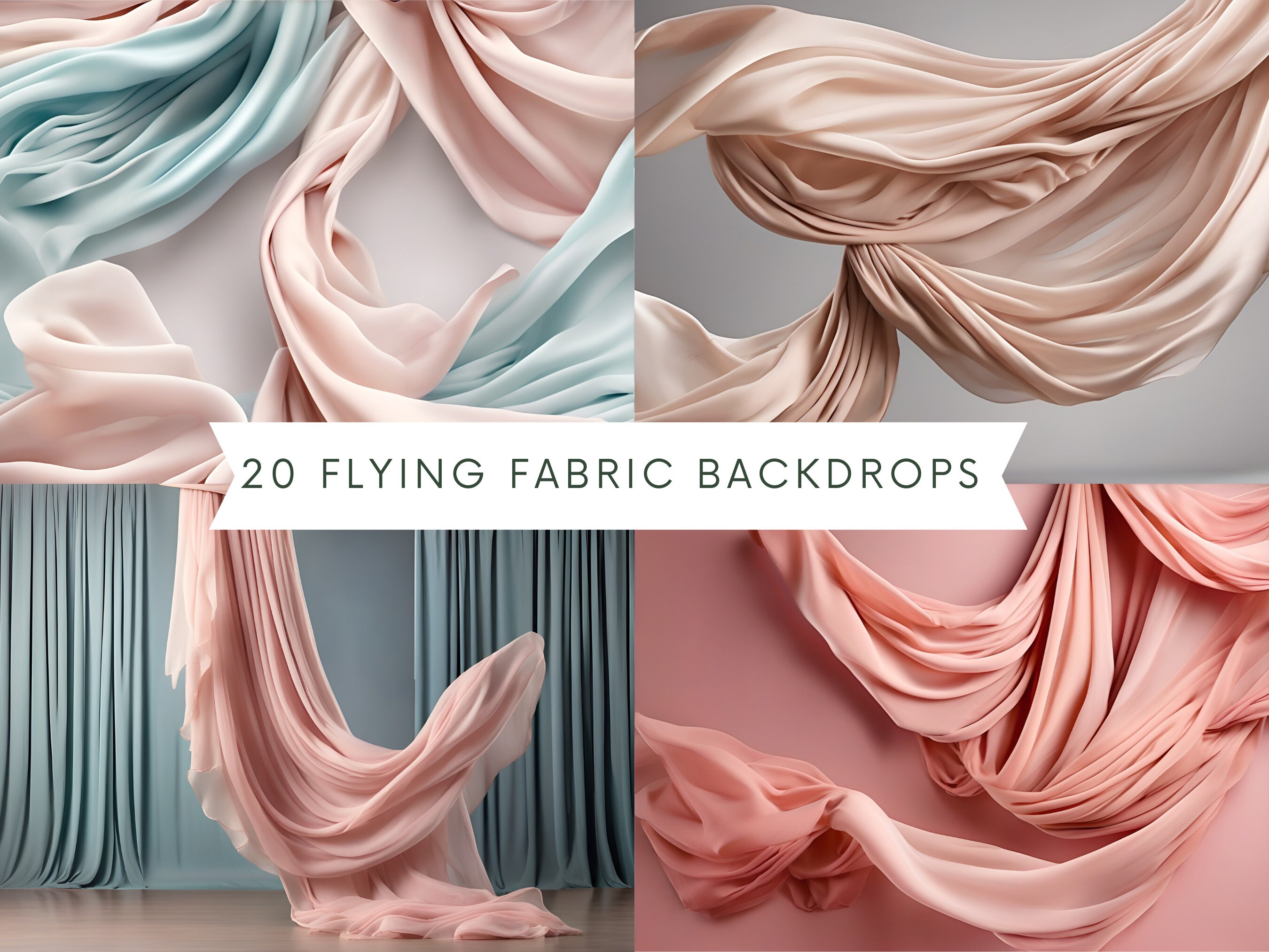 20 Flying Fabric Digital Backdrops Maternity Backdrop Overlays, Studio ...