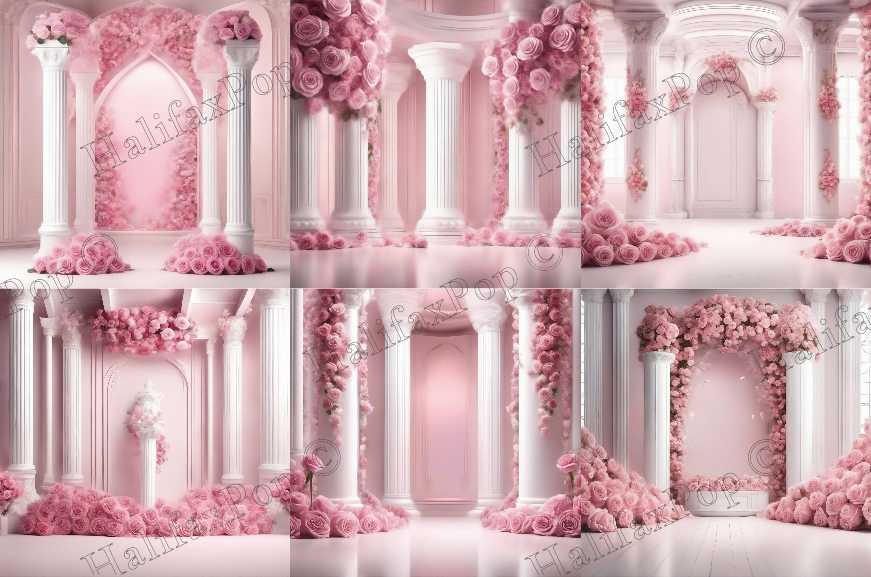 Studio Backdrop Overlay Photography Backdrop Pink Roses Background ...