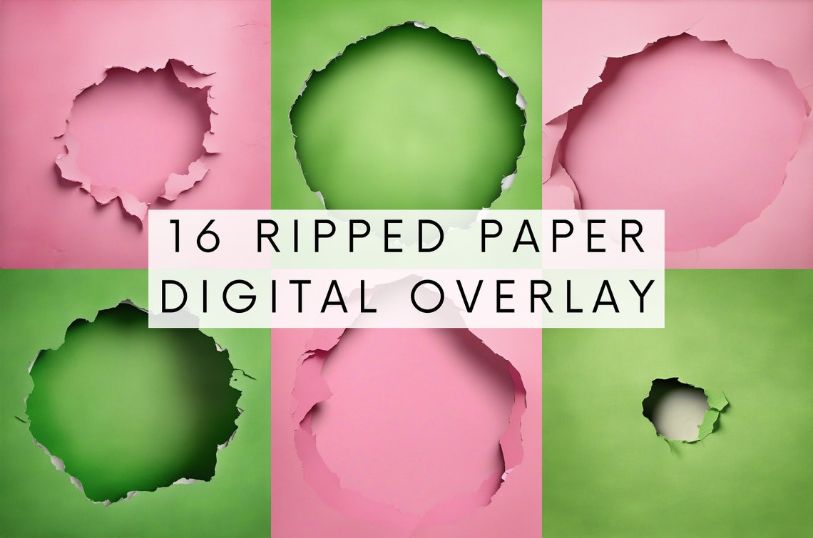16 Colorful Ripped Paper Backdrops, Ripped Paper Overlay, Maternity ...